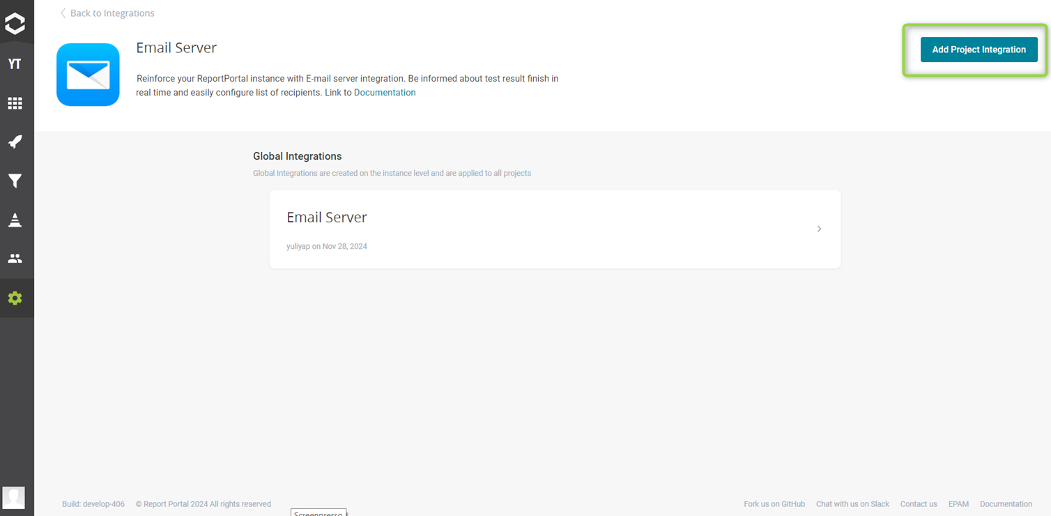 Email Server | ReportPortal Documentation